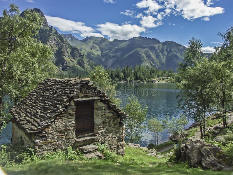 Small Alpine Hut Antrona Lake Stock Photos - Free & Royalty-Free Stock ...