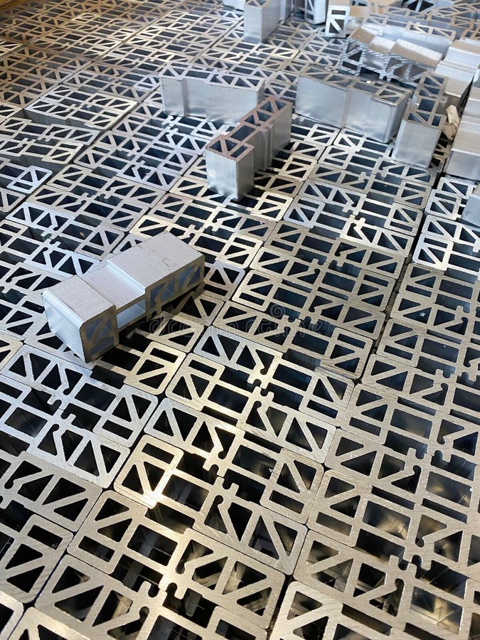 Small Aluminium Profile Parts for Manufacturing in an Abstract Pattern ...