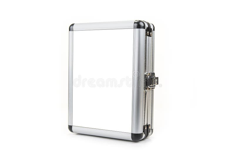 Small Aluminium Trunk with Blank Top on the White. Stock Photo - Image ...