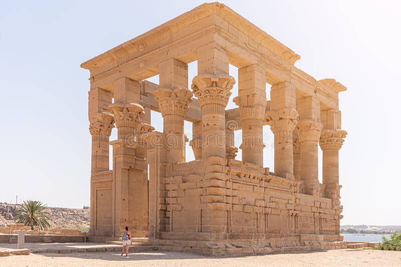 Small Ancient Egyptian Temple Facing the River Stock Image - Image of ...