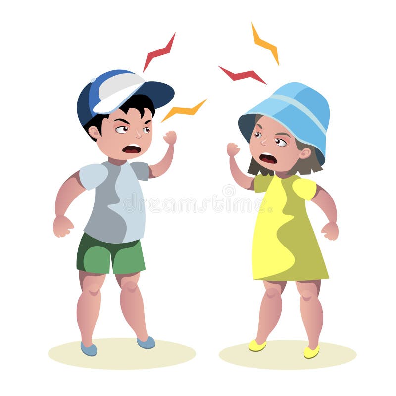 Little Boy Angry and Shout To Little Girl Stock Vector - Illustration ...