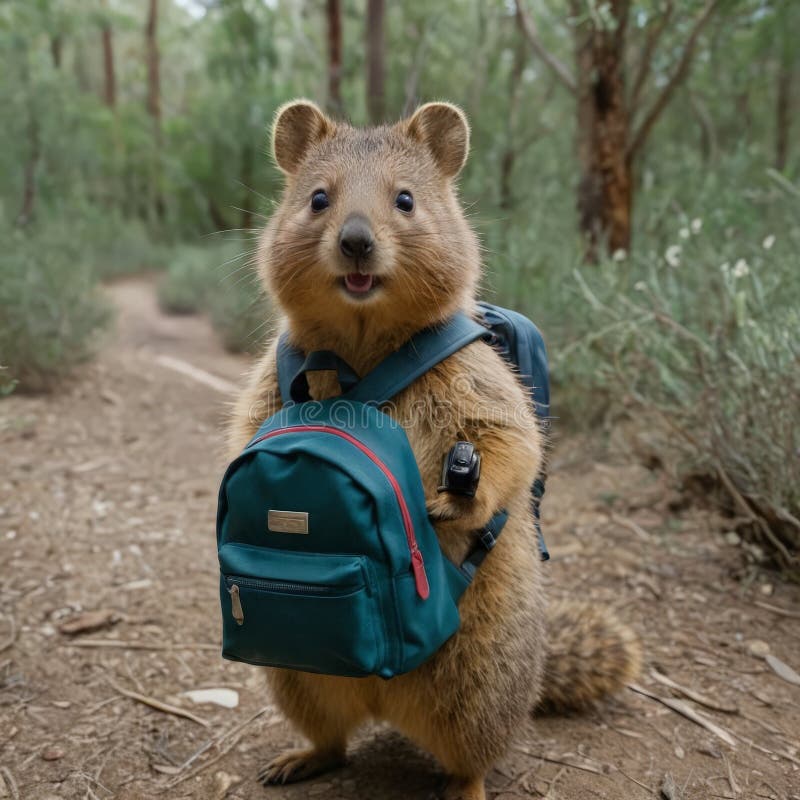 Small Animal with Backpack on Its Back Stock Illustration ...