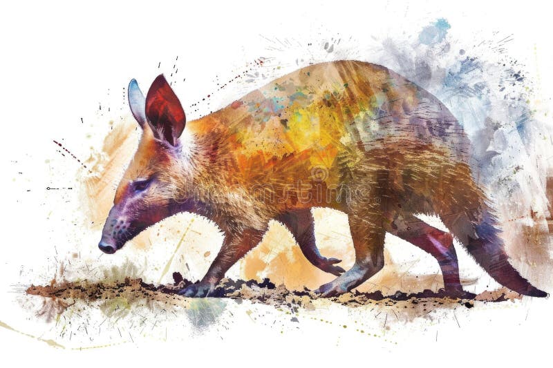 A Small Animal Illustration Created with Watercolor Techniques Stock ...