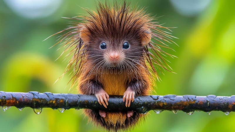 A Small Animal in a Rich Forest, Exploring Around Amid Vibrant Plants ...