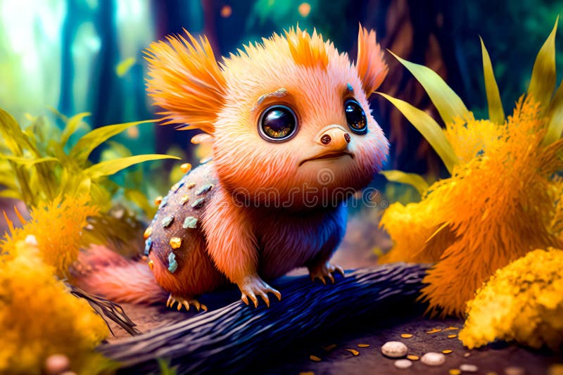 Small Animal Sitting on Top of Tree Branch in the Middle of Forest ...