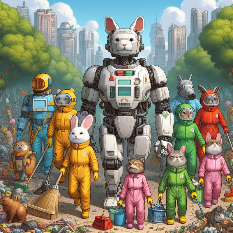 Small Animals in Protective Suits are Not Happy with the Pollution of ...