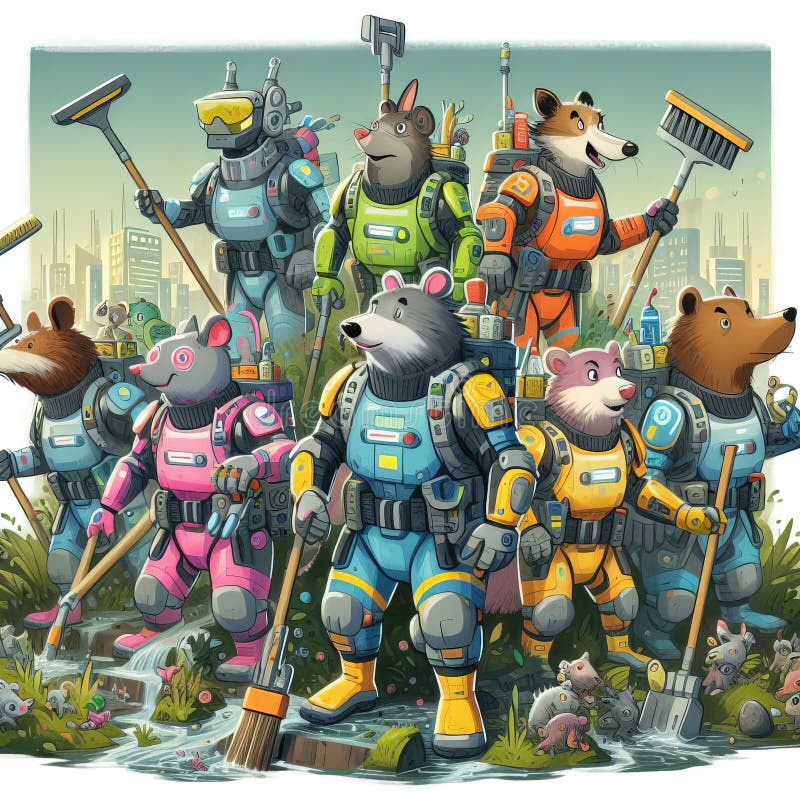 Small Animals in Protective Suits are Not Happy with the Pollution of ...