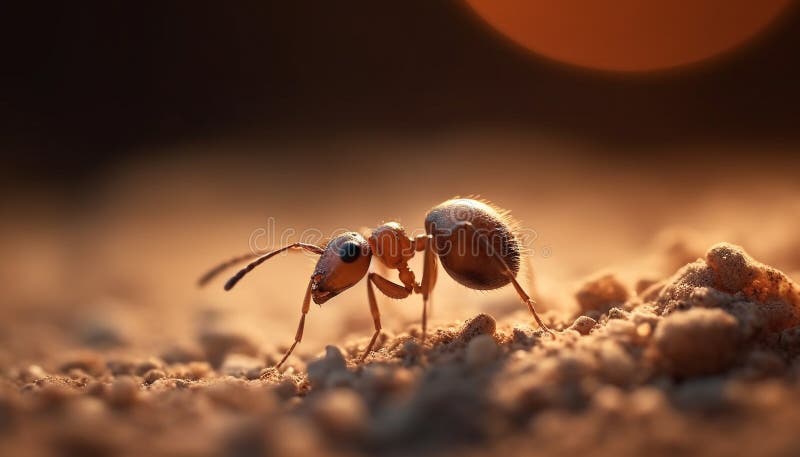 Small Ant Colony Crawls Up Yellow Leaf Generated by AI Stock ...