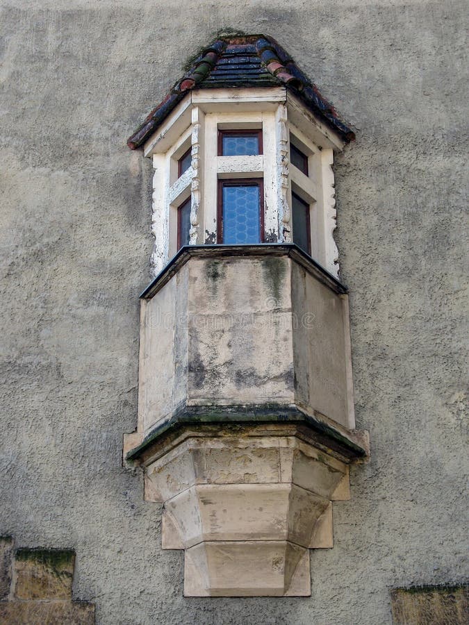 Small Antique Balcony in the Shape of a Bay Window. Close-up Stock ...