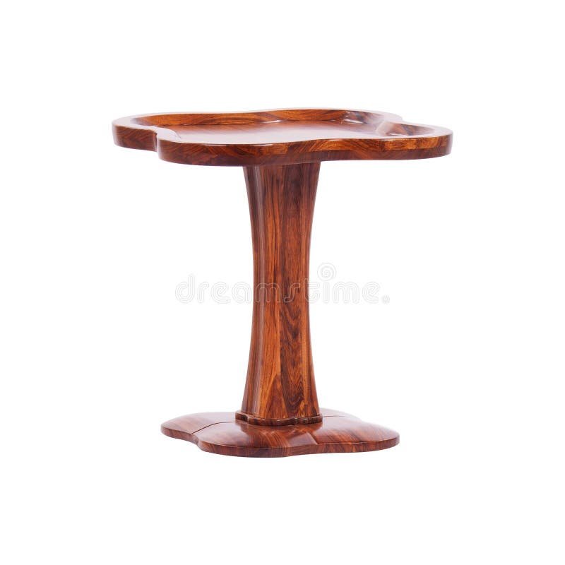 Small Antique Wooden Table Isolated Stock Photo - Image of decorative ...