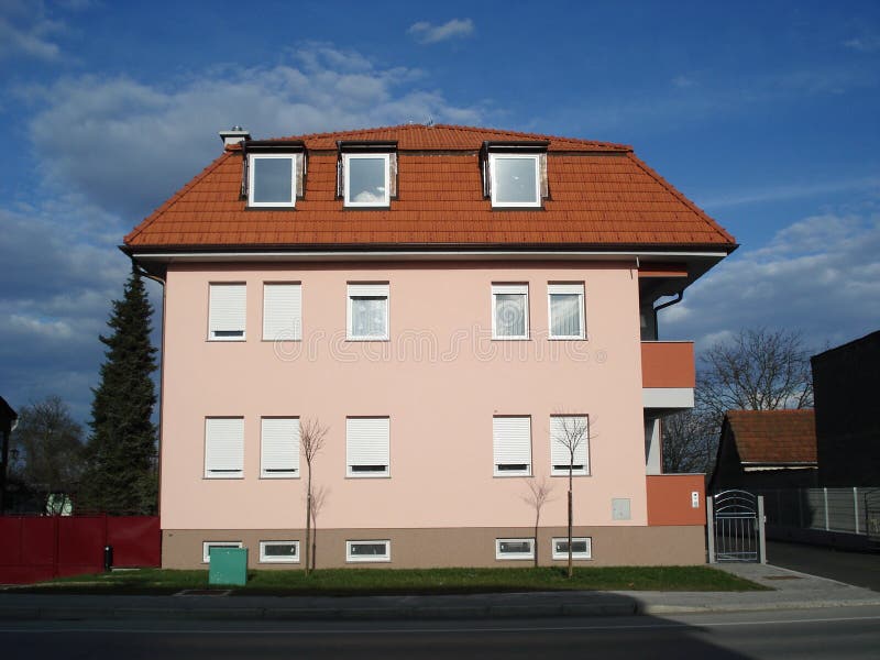 Small apartment building stock image. Image of blue, building - 8681427