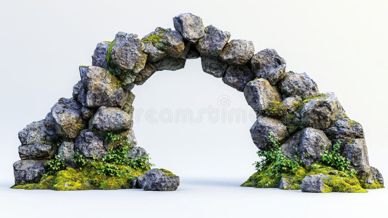Small Arch Structure Made of Rocks and Moss in a Natural Outdoor ...