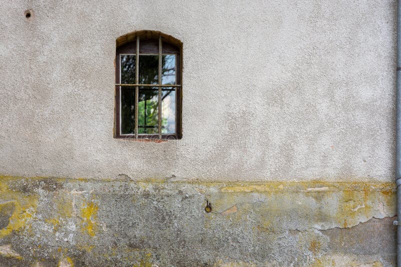 A Small Arched Window Protected by a Lattice Stock Photo - Image of ...