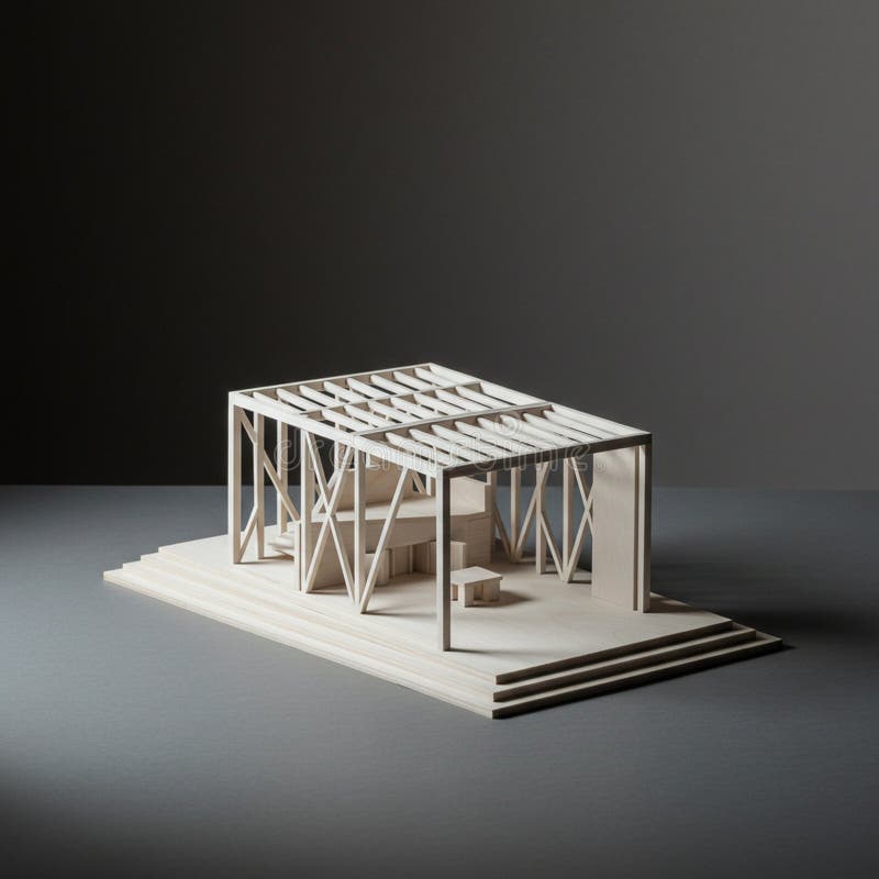 Modern Minimalist Building Architectural Model Stock Illustrations ...