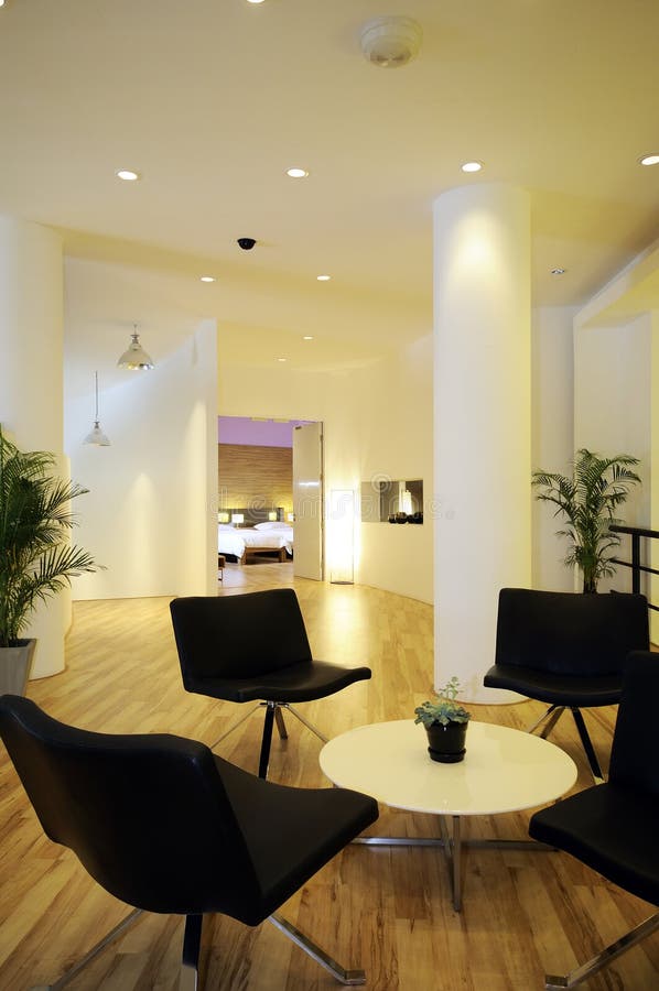 The Small Area in Front of a Bedroom Stock Image - Image of black ...