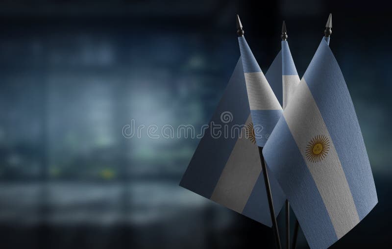 A Small Argentina Flag on an Abstract Blurry Background Stock ...