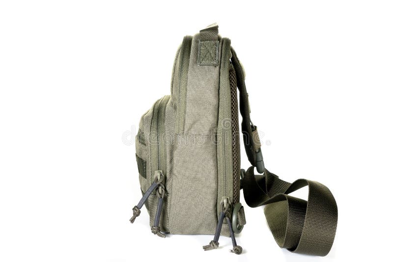 Small Army Combat Rucksack Isolated on White Background, Studio Shot ...