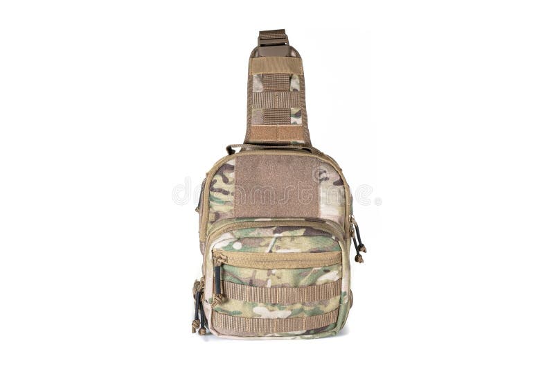 Small Army Combat Rucksack Isolated on White Background, Studio Shot ...