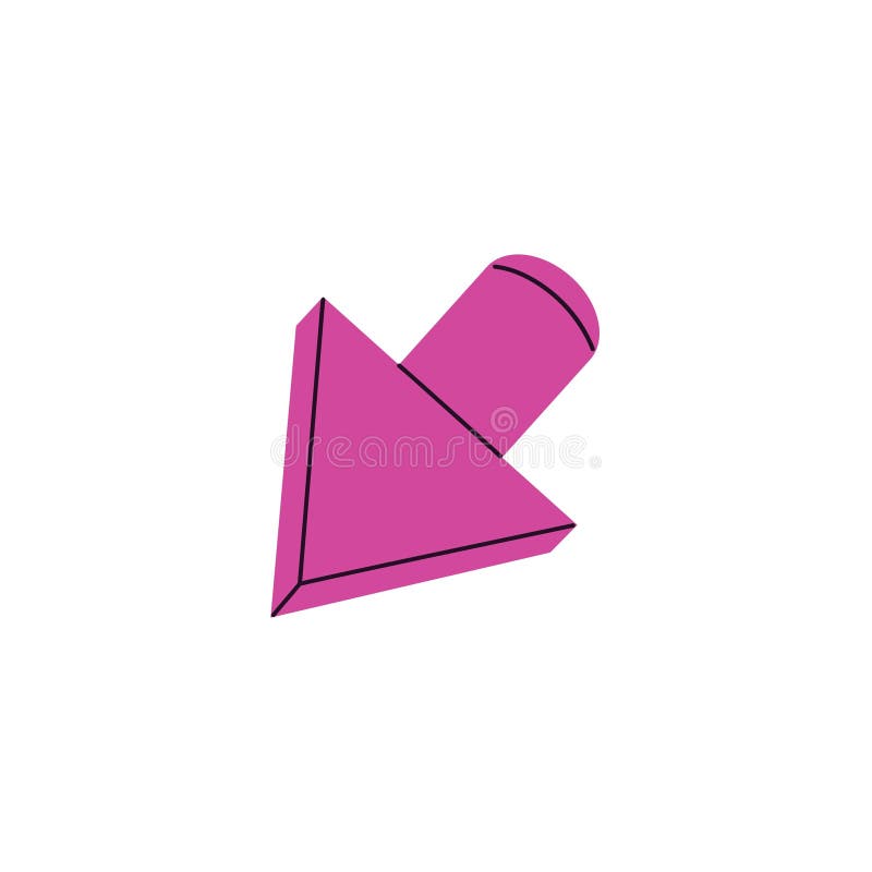 Small Arrow with Pink Colour. Bold Line with Cursor, Pointer. Sign of ...
