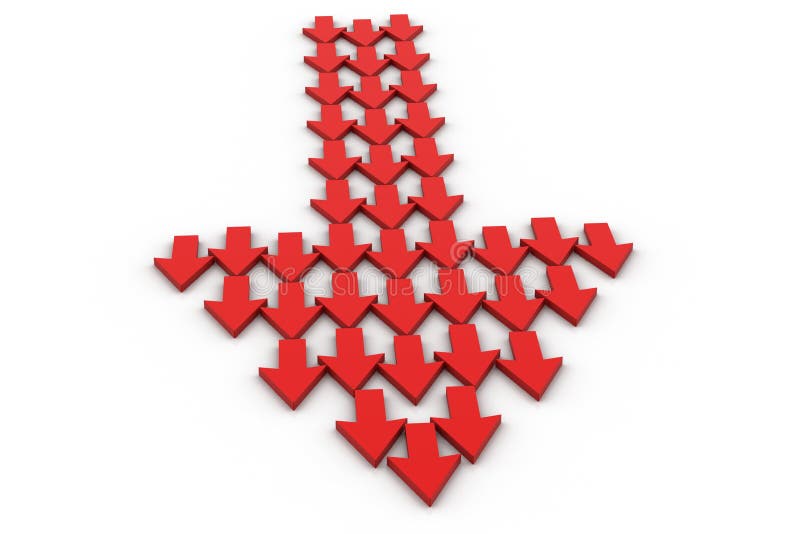 Small Red Arrows Pointing in the Same Direction Form One Big Arrow Next ...