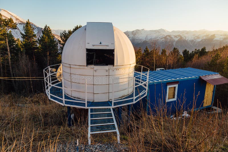 Small Astronomical Observatory with Telescope in Caucasian Mountains ... Small Astronomical Observatory with Telescope in Caucasian Mountains ...