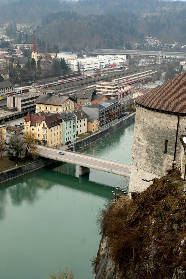 Small Austrian Town From The Bird-view Stock Photo - Image of forest ...