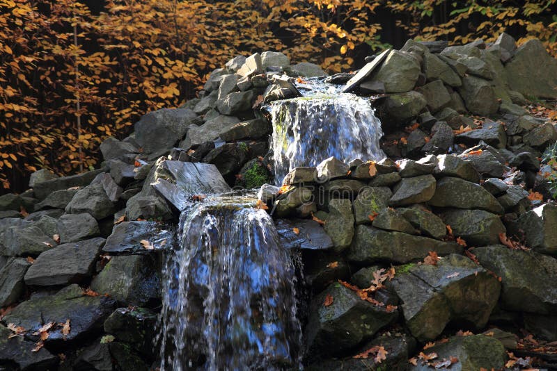 Small autumn brooklet stock photo. Image of waterfall - 75883372