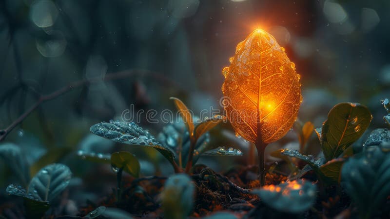 A Small Autumn Tree in a Big Forest. Environmental Concept Stock Photo ...