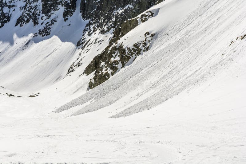 Small avalanches. stock image. Image of winter, nature - 69738425