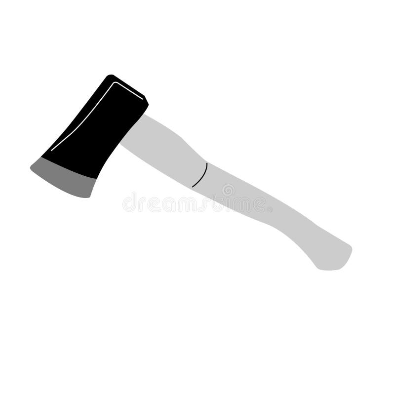 Small Axe Garden Tool, Flat Outline Style Isolate on White Background ...