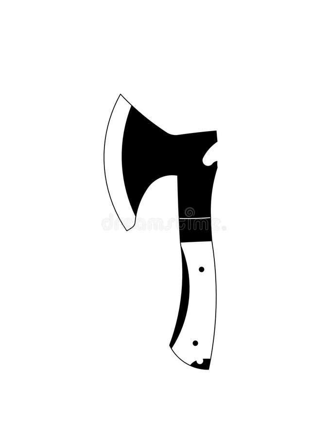 Small Axe Icon Drawn Using Black and White Colors Stock Illustration ...