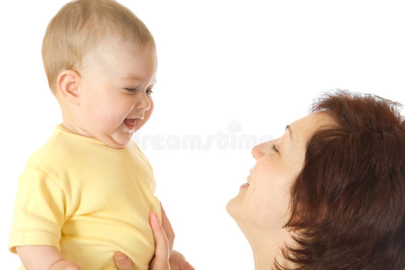Small Baby With Mother Isolated Picture. Image: 5331092