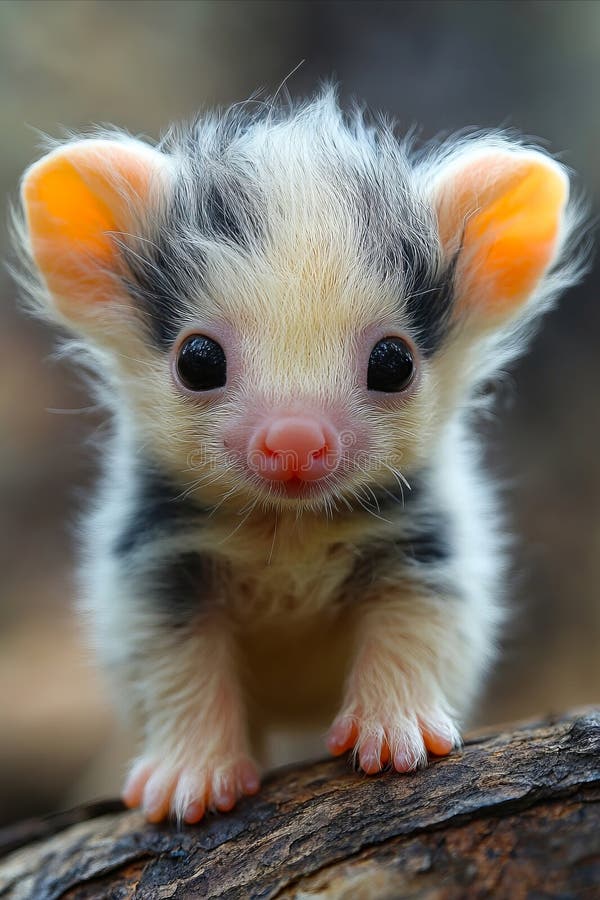A Small Baby Possum Sitting on Top of a Tree Branch Stock Photo - Image ...
