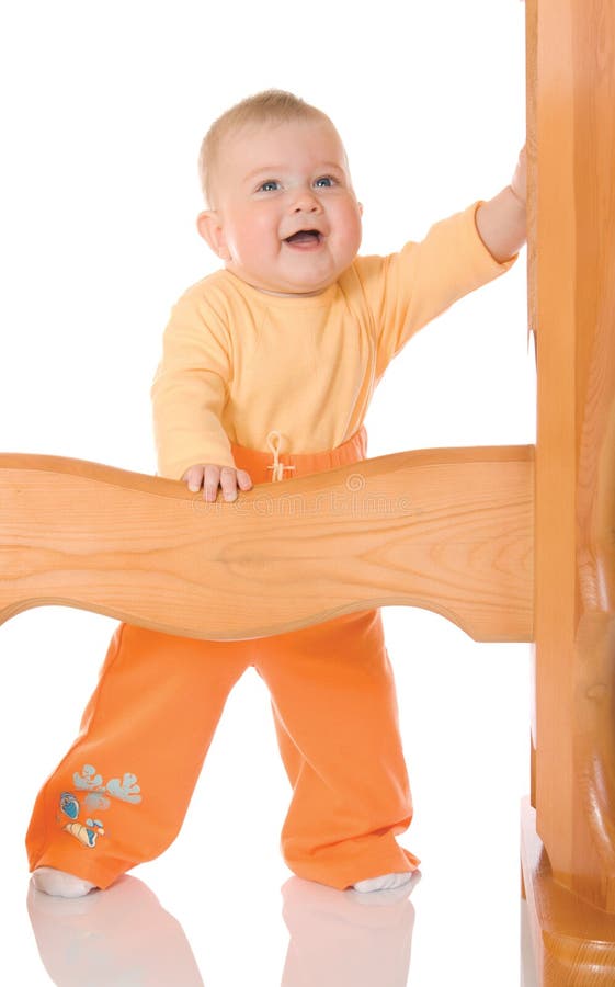 Small Baby Staying with Table #6 Isolated Stock Image - Image of ...