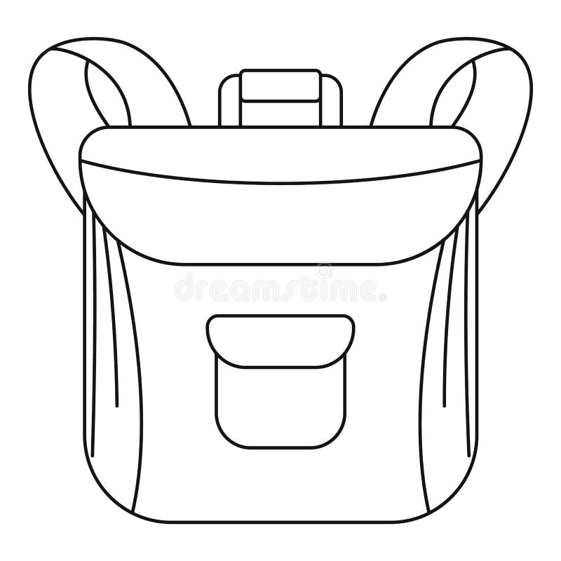 Small Backpack Icon, Outline Style Stock Vector - Illustration of draw ...