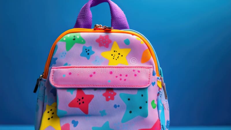 A Small Backpack with a Star Pattern, Perfect for Outdoor Adventures or ...