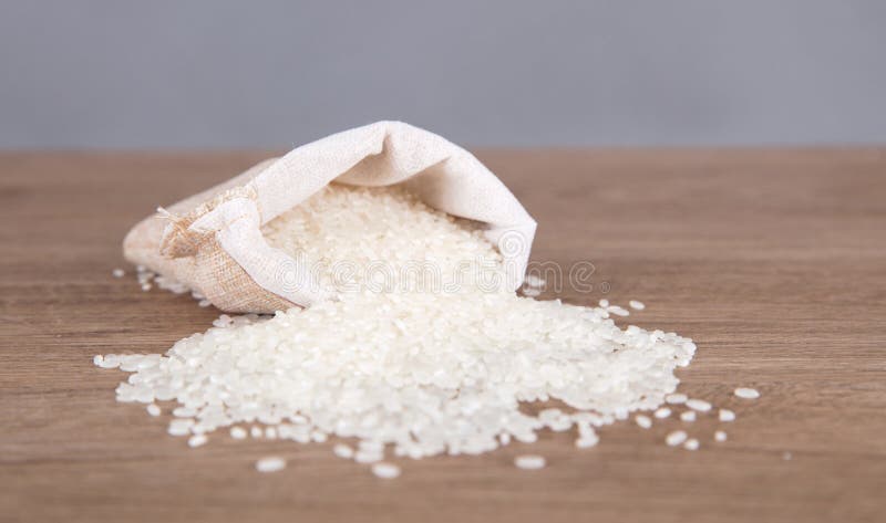 A Small Bag of Scattered Rice Stock Image - Image of japonica ...