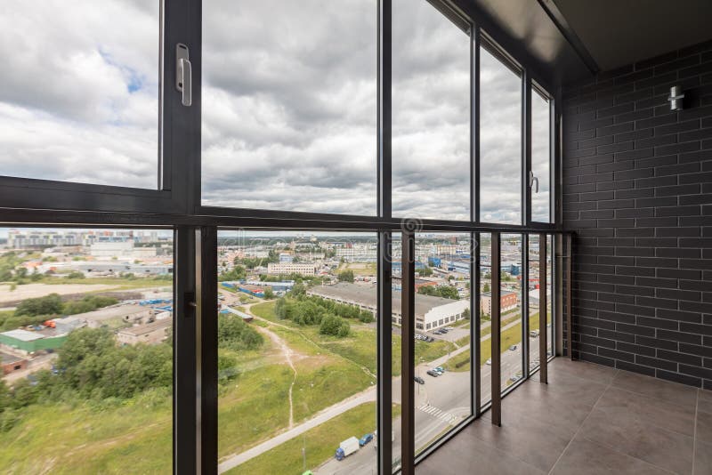 Small Balcony in Low Level Abstract View on Multi Level Residential ...