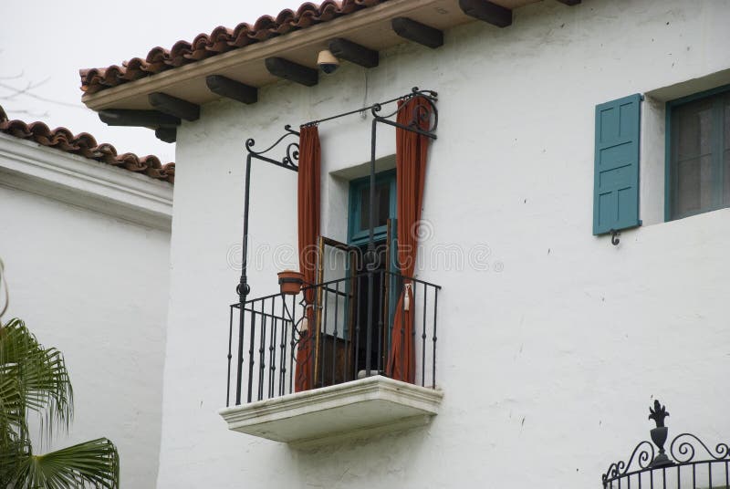 Small Balcony on Spanish Building Stock Photo - Image of small, spanish ...