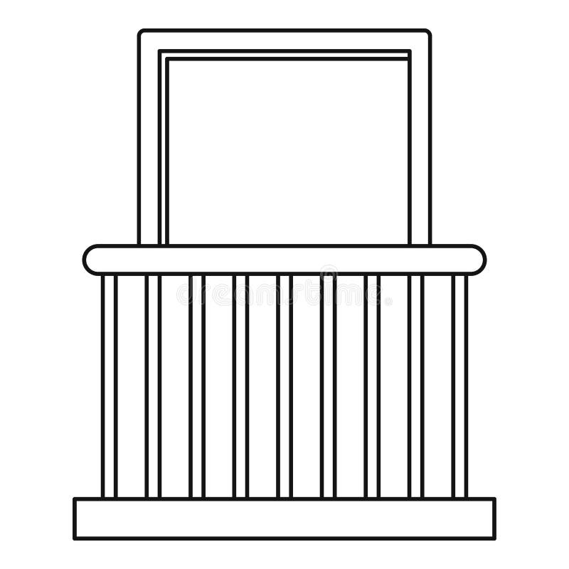 Small Balcony with Window Icon, Outline Style Stock Vector ...