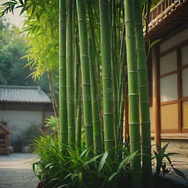 Small Bamboo Garden in Front of the House Stock Photo - Image of ...