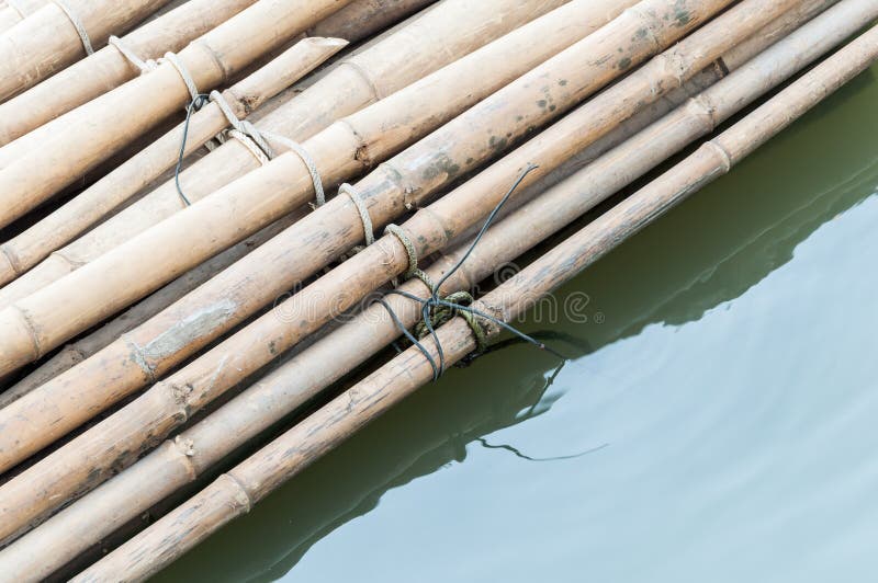 Small bamboo raft stock image. Image of lake, pond, stick - 65982551