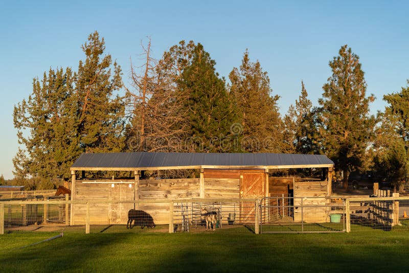 A Small Barn on a Farm in Oregon Stock Image - Image of cascade ...