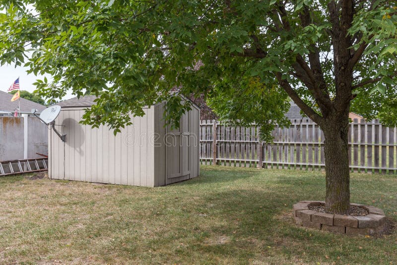 Small Barn in the Yard of a House with Lawn and Trees Editorial Image ...