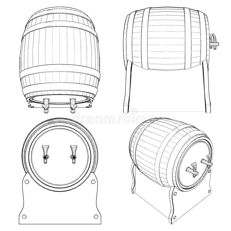 Small Barrel Keg Vector. Illustration Isolated on White Background. a ...