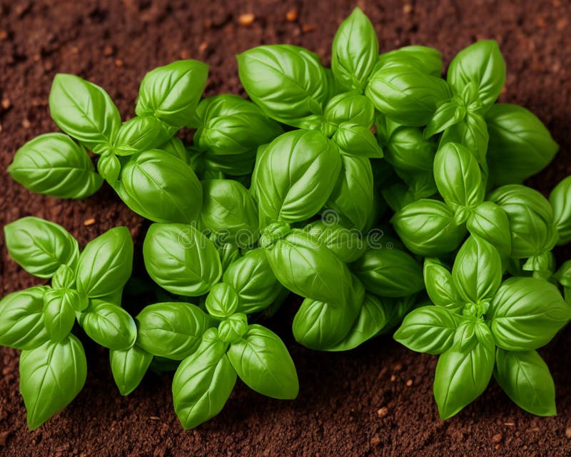 Small Basil Plants in the Garden Basil Herb Field Generative AI ...