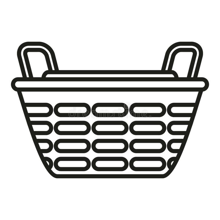 Small Basket Icon Outline Vector. Wicker Hamper Stock Vector ...
