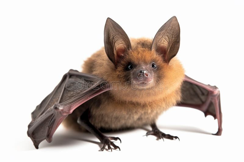 Small Bat on White Background Stock Illustration - Illustration of ...