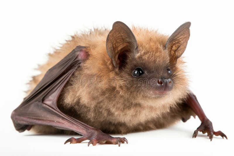 Small Bat on White Background Stock Illustration - Illustration of wing ...