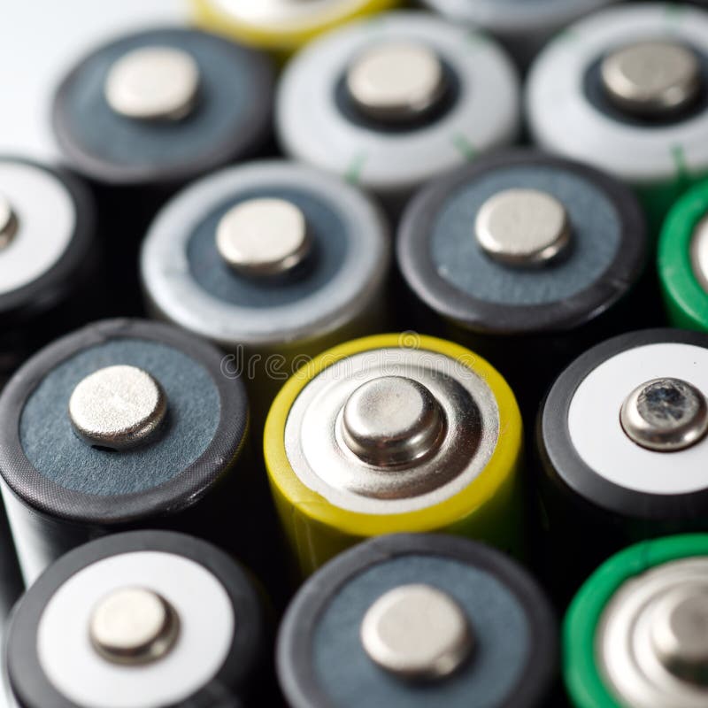 Small batteries view stock photo. Image of electric - 140410934